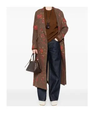 UMA WANG Floral Printed Double-breasted Coat