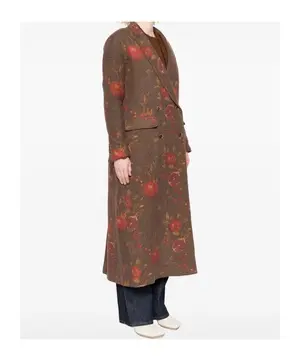 UMA WANG Floral Printed Double-breasted Coat