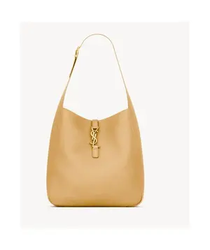 Saint Laurent Le 5 À 7 Logo Plaque Large Shoulder Bag - Nude