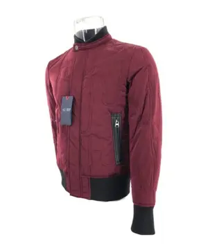 Emporio Armani Long-sleeved Quilted Bomber Jacket - Red