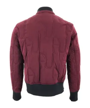Emporio Armani Long-sleeved Quilted Bomber Jacket - Red