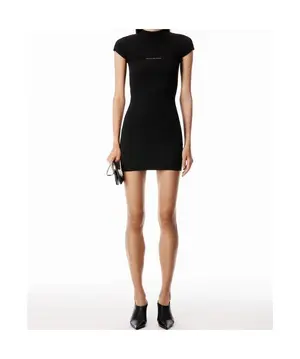 Alexander Wang Ribbed Logo Knit Mini Dress