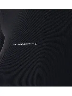 Alexander Wang Ribbed Logo Knit Mini Dress