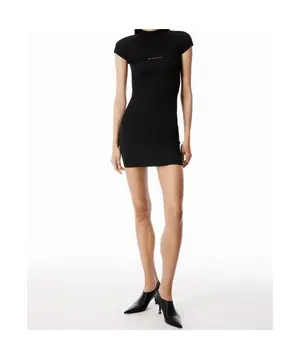 Alexander Wang Ribbed Logo Knit Mini Dress