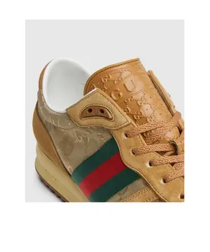 Gucci Panelled Lace-up Sneakers - Camel-colored