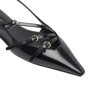 Miu Miu Buckle Flat Slingback Sandals