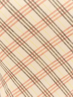 Burberry Checked Lettuce Hem Crewneck T-shirt - Teacup
