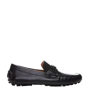 FERRAGAMO Round Toe Loafers - Black