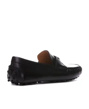 FERRAGAMO Round Toe Loafers - Black