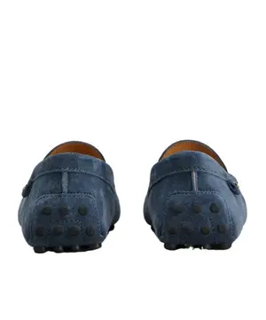 TOD'S Gommino Driving Loafers With Lettering Print - Blue
