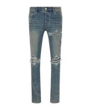 Amiri Belt Loop Distressed Denim Trousers - Blue