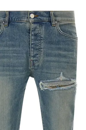 Amiri Belt Loop Distressed Denim Trousers - Blue