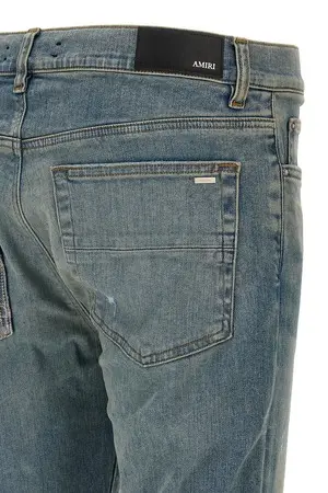 Amiri Belt Loop Distressed Denim Trousers - Blue
