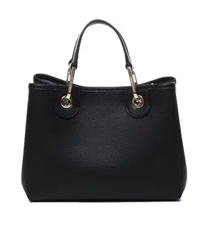 Emporio Armani Logo Stamp Shopping Bag - Black