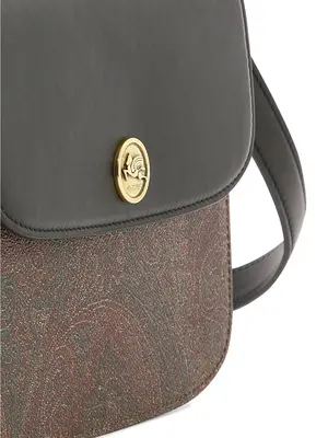 Etro Paisley Printed Logo Plaque Crossbody Bag