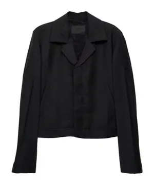 Prada Long-sleeved Cropped Jacket - Black
