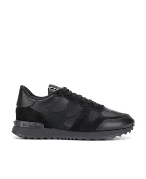 Valentino Garavani Rockrunner Camouflage Low-top Sneakers - Black