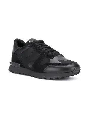 Valentino Garavani Rockrunner Camouflage Low-top Sneakers - Black