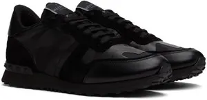 Valentino Garavani Rockrunner Camouflage Low-top Sneakers - Black