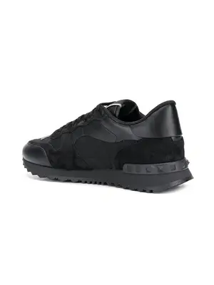 Valentino Garavani Rockrunner Camouflage Low-top Sneakers - Black