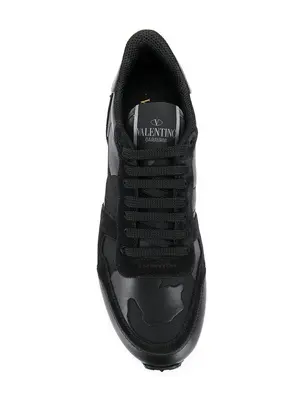 Valentino Garavani Rockrunner Camouflage Low-top Sneakers - Black