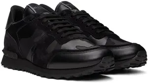 Valentino Garavani Rockrunner Camouflage Low-top Sneakers - Black