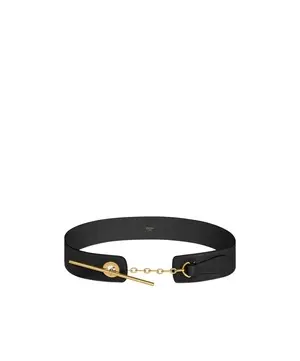 Celine Large Disc Belt In Calfskin - Black