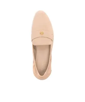 Tory Burch Double T Leather Loafers - Nude