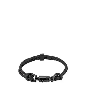 Gucci Braided Bracelet With Piston Detail - Black