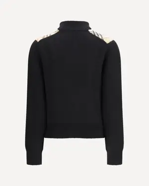 Burberry Check Patch Zip-up Cardigan