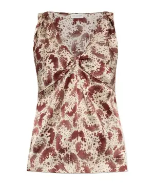 DRIES VAN NOTEN Dries Van Noten Sleeveless V-Neck Graphic Top