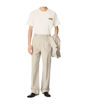 Bottega Veneta Textured Viscose And Silk Trousers - Gray Putty