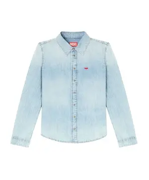 DIESEL® De-eazy Logo Embroidered Denim Shirt