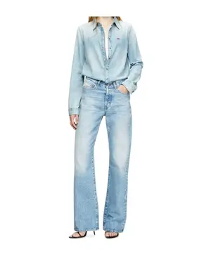 DIESEL® De-eazy Logo Embroidered Denim Shirt