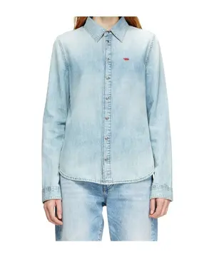 DIESEL® De-eazy Logo Embroidered Denim Shirt