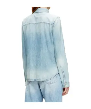 DIESEL® De-eazy Logo Embroidered Denim Shirt