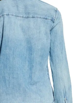 DIESEL® De-eazy Logo Embroidered Denim Shirt - Light Blue