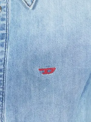 DIESEL® De-eazy Logo Embroidered Denim Shirt - Light Blue