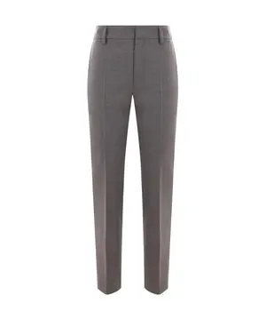 Brunello Cucinelli Mélange Effect Tailored Trousers - Gray
