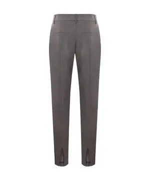 Brunello Cucinelli Mélange Effect Tailored Trousers - Gray