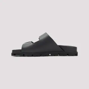 Prada Rubber Slides With Buckle Detailing