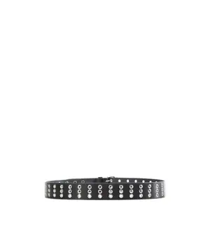 ANN DEMEULEMEESTER Eyelet-embellished Leather Belt