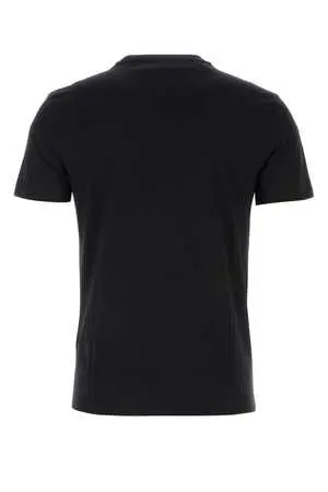 Versace Logo Embroidered Crewneck T-shirt - Black
