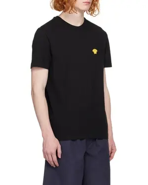 Versace Logo Embroidered Crewneck T-shirt - Black
