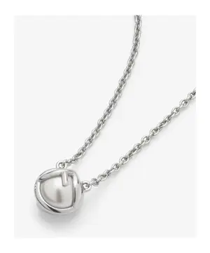 Fendi Embellished Pearl Necklace - Gray