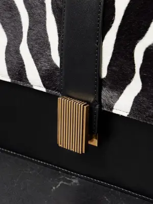 Khaite Blake Zebra-print Leather Crossbody Bag - Black