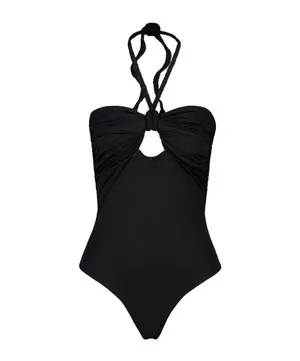 Johanna Ortiz Braided-strap Halterneck One-piece Swimsuit - Black