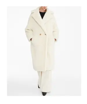 Max Mara Tedgirl Double-breasted Long Coat - White