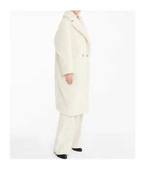 Max Mara Tedgirl Double-breasted Long Coat - White