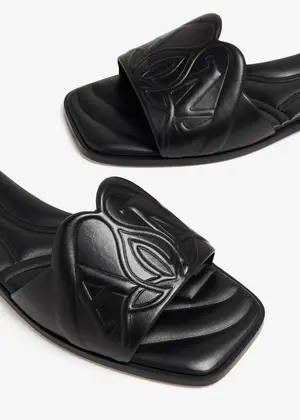 Alexander McQueen Seal Embossed Slip-on Slides